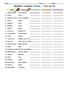 Spanish Hotel Vocabulary Word List Worksheet & Answer Key | Made By ...