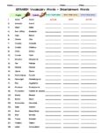 Spanish Study/Office Items Vocabulary Word List Column Worksheet | Made ...
