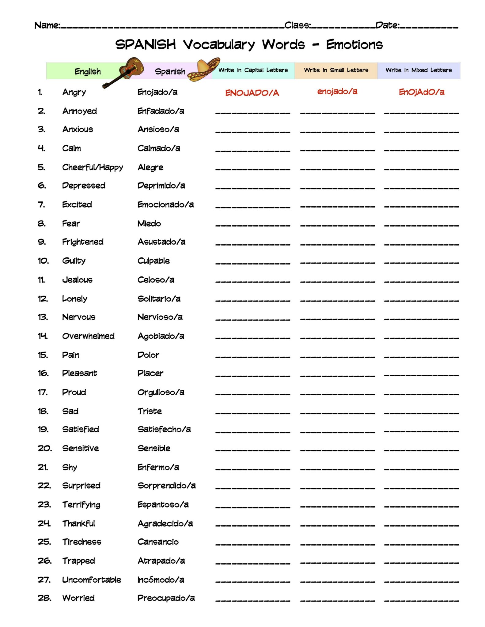 Spanish Baking Ingredients Vocabulary Matching Worksheet & Answer Key ...