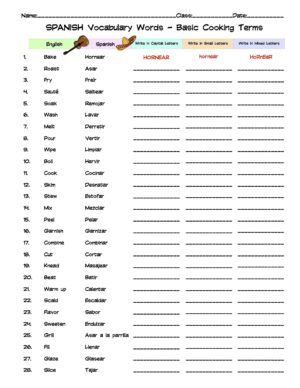 Spanish Fruits Vocabulary Word List Worksheet & Answer Key | Made By ...