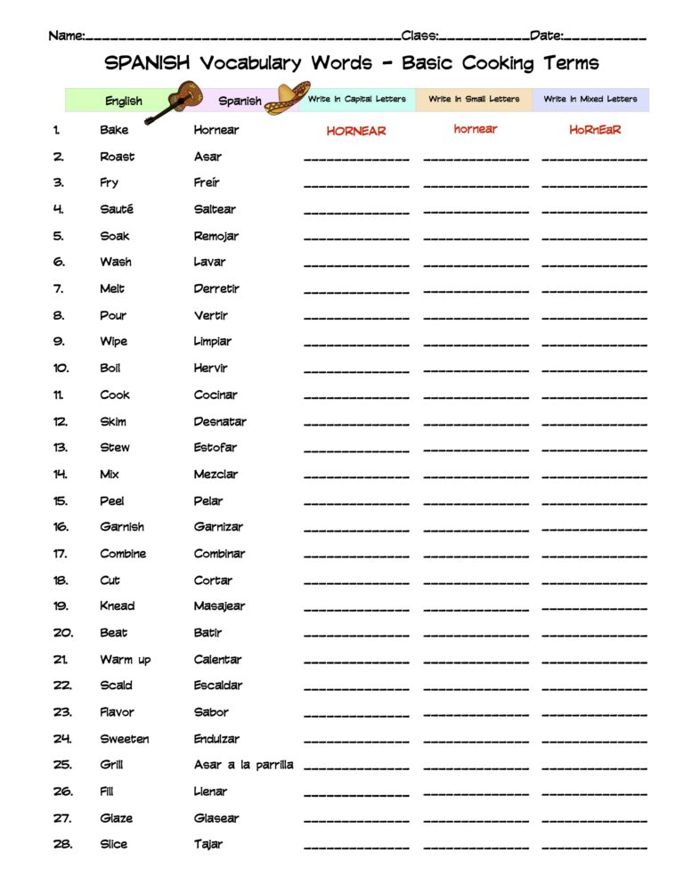 Cooking Terms Game / Activity | Made By Teachers