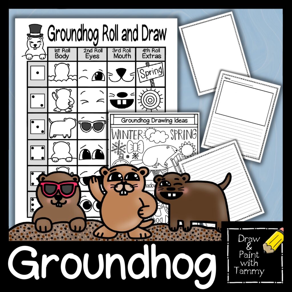 Roll a Groundhog Day Roll and Draw Printable Art Game and Art Sub ...