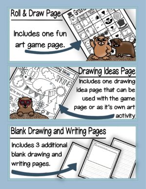 Roll a Groundhog Day Roll and Draw Printable Art Game and Art Sub ...