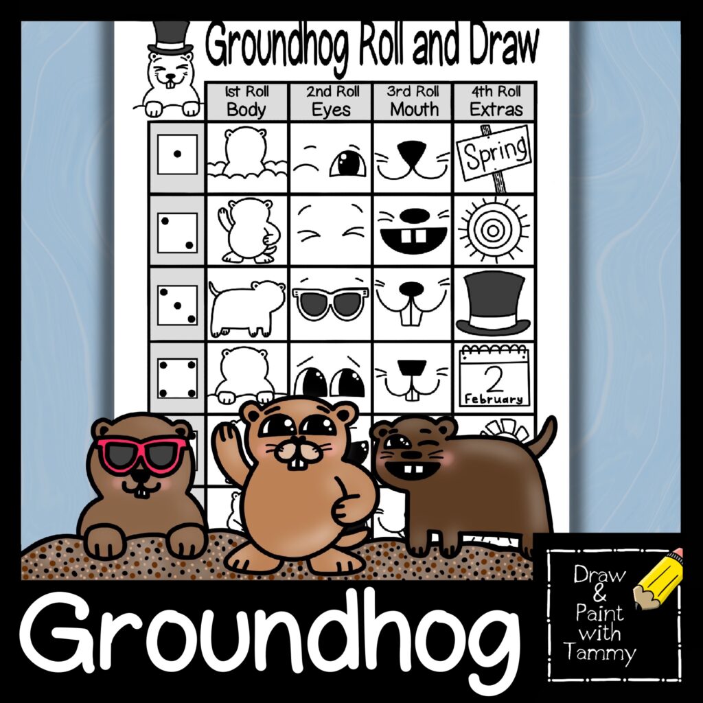 Roll a Groundhog Day Roll and Draw Printable Art Game and Art Sub ...