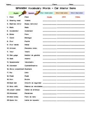 Spanish Sports Equipment Vocabulary Word List Worksheet & Answer Key ...