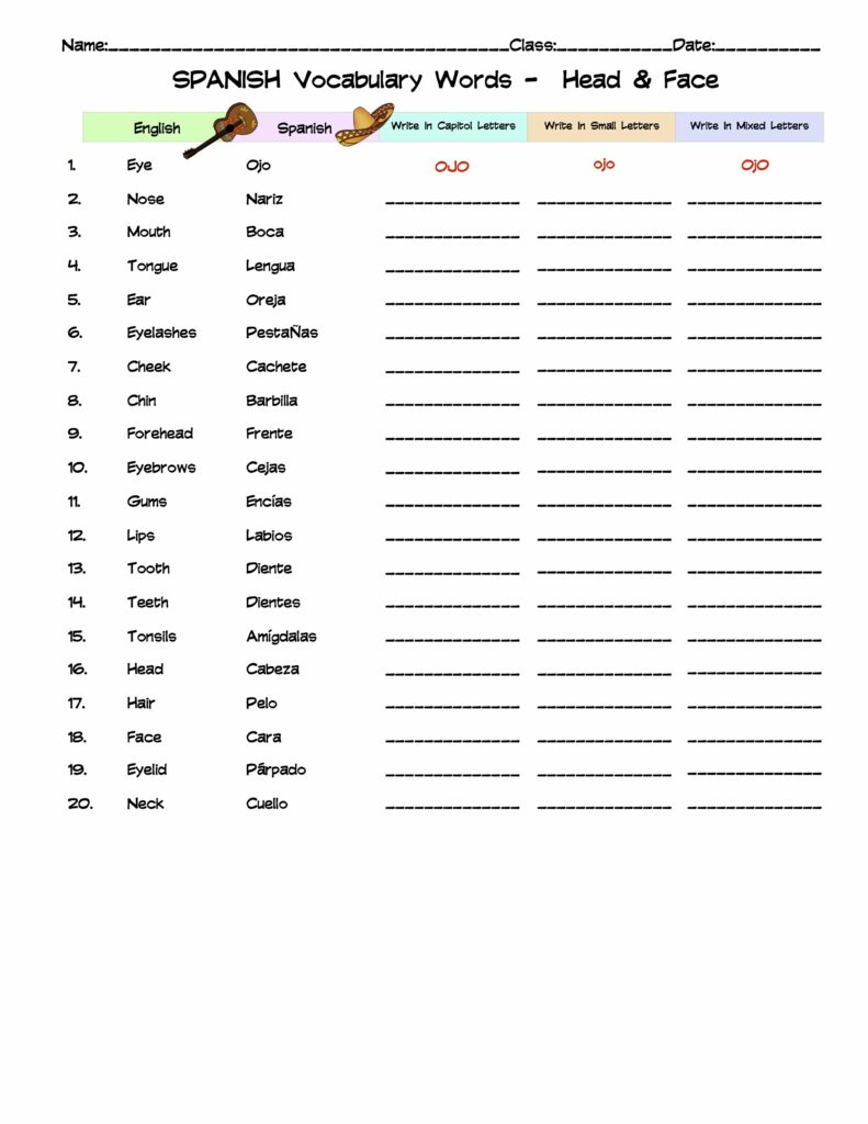 Spanish Types Of Transportation Vocabulary Word List Worksheet & Answer ...
