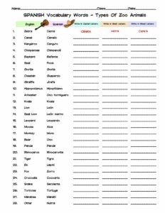 Spanish Common Greetings Vocabulary Word list Column Worksheet | Made ...