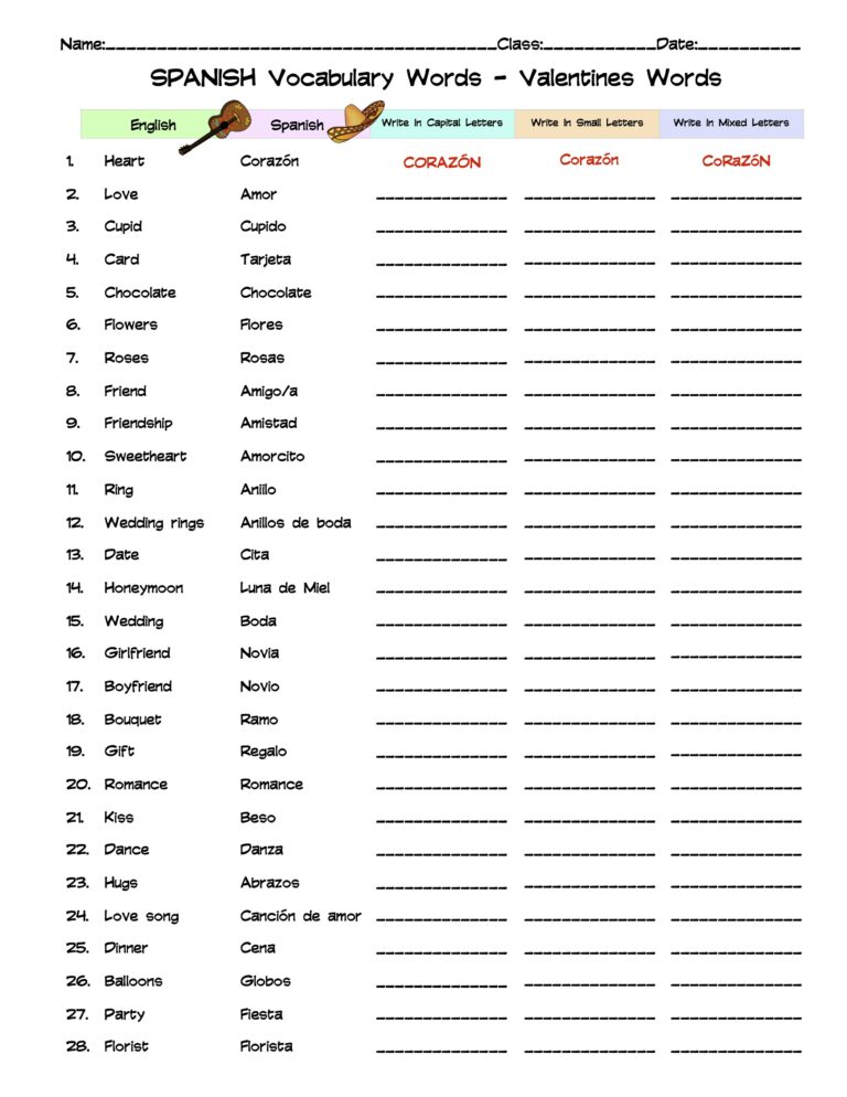 Spanish Restaurant Vocabulary Matching Worksheet & Answer Key | Made By ...