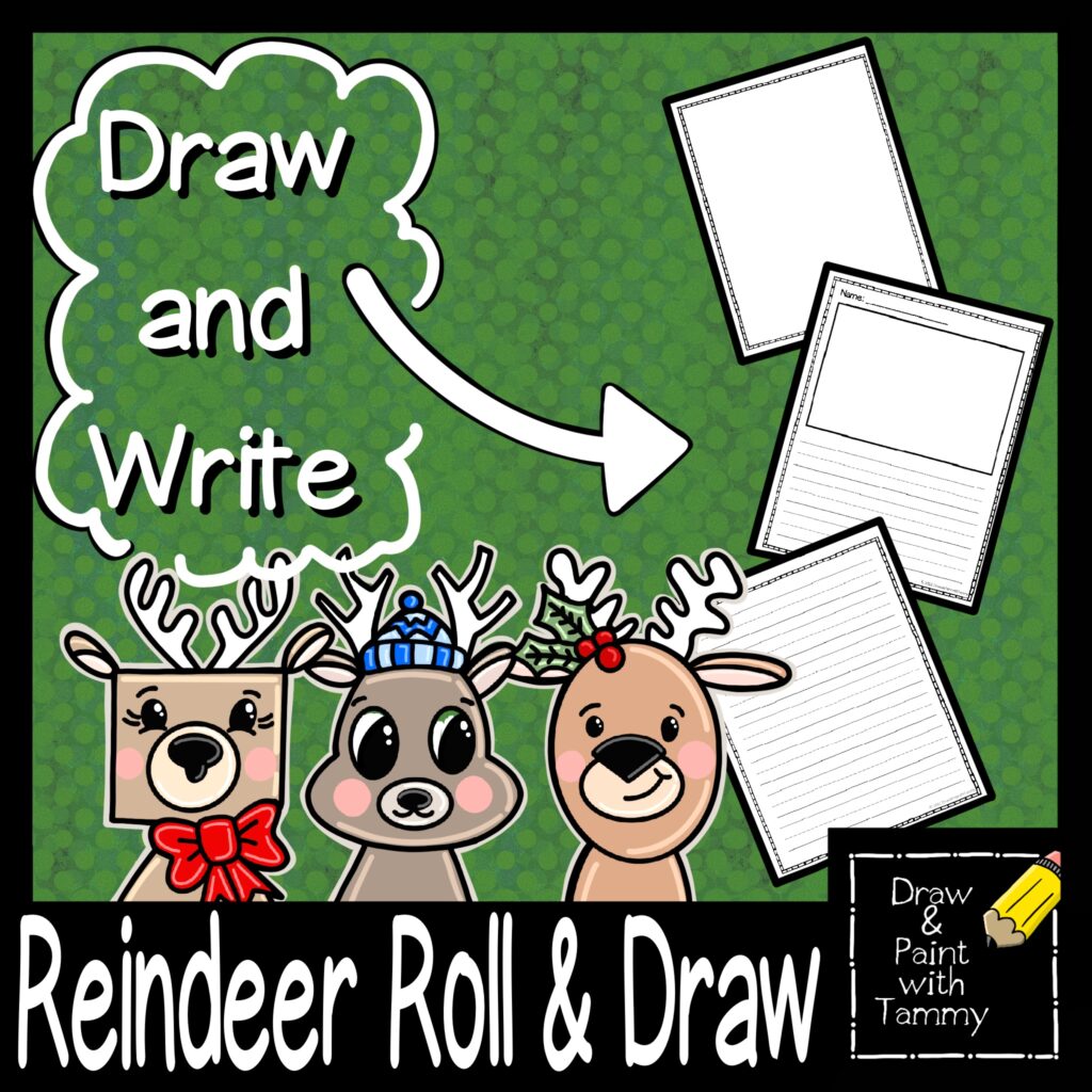 Roll A Reindeer Christmas Roll and Draw Art Game Art Sub Activity ...