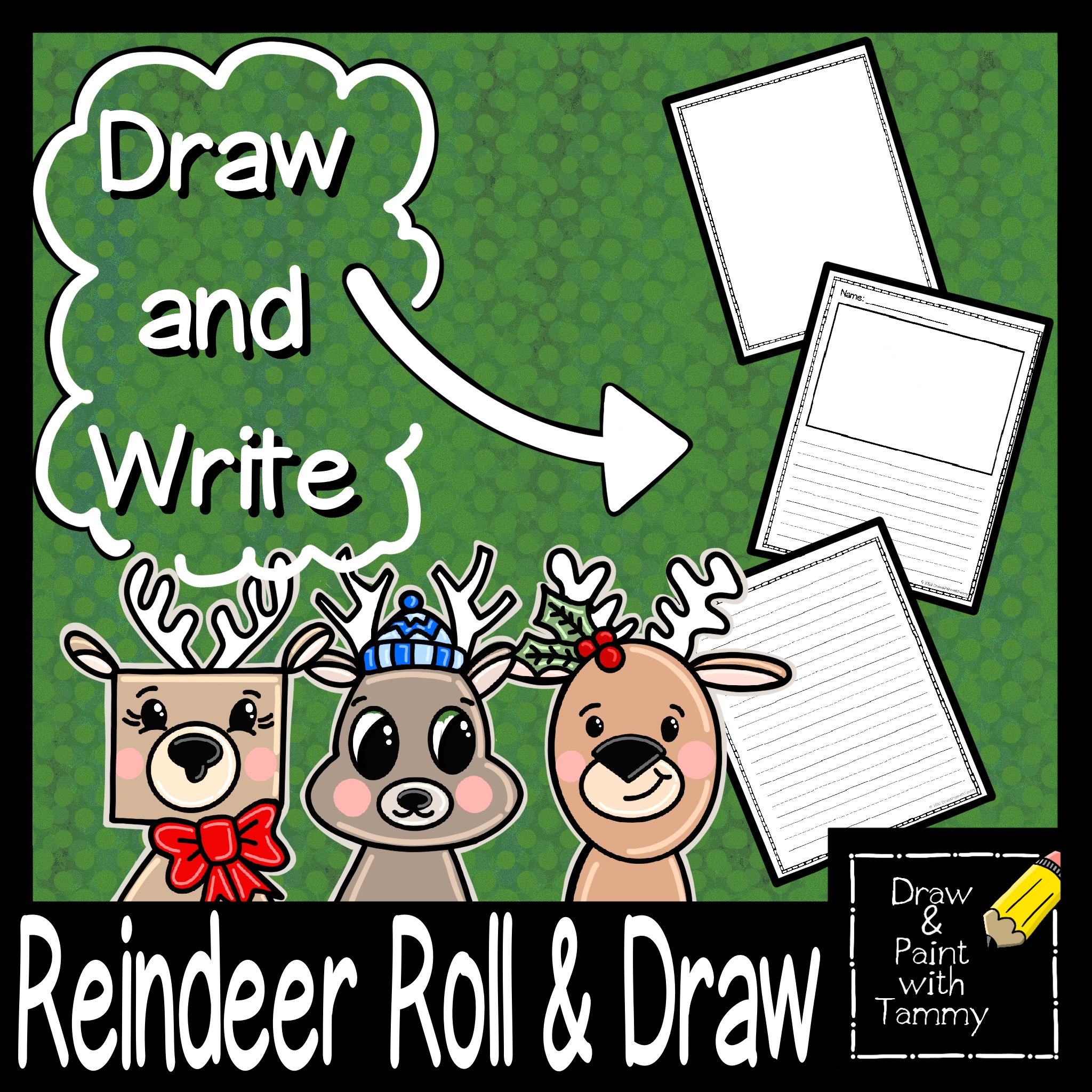 Roll A Reindeer Christmas Roll and Draw Art Game Art Sub Activity ...