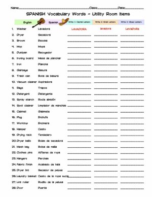 Spanish Things On A Farm Vocabulary Word List Column Worksheet | Made ...