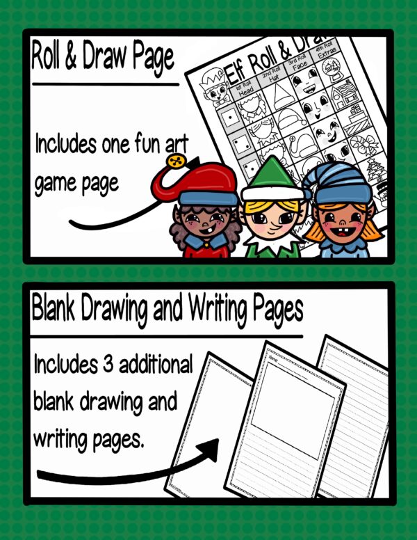 Roll An Elf Christmas Roll and Draw Art Game Art Sub Activity | Made By ...