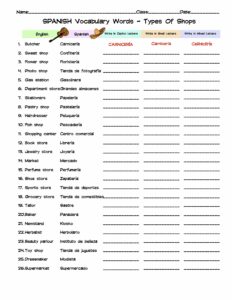 Spanish Types Of Sports Vocabulary Word List Worksheet & Answer Key ...