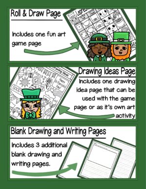 Roll A Leprechaun St. Patrick’s Day Roll and Draw Art Game Art Sub ...