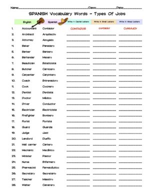 Spanish Types Of Car Parts Vocabulary Word List Column Worksheet | Made ...