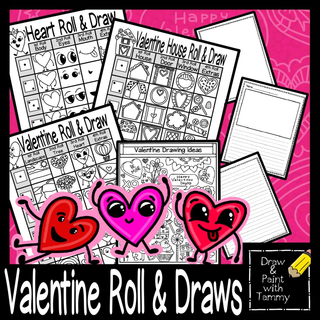 Roll a Valentine House Heart Landscape Roll And Draw Art Game Sub ...