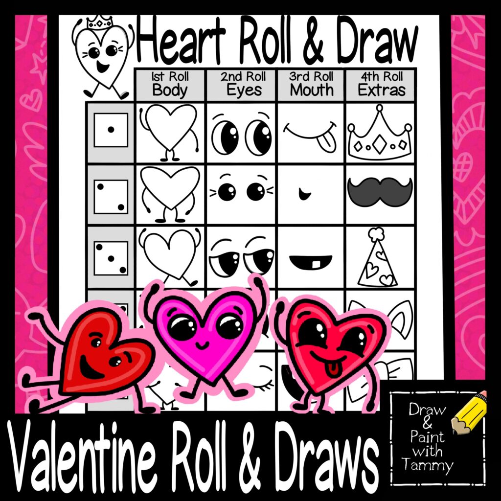 Roll a Valentine House Heart Landscape Roll And Draw Art Game Sub ...