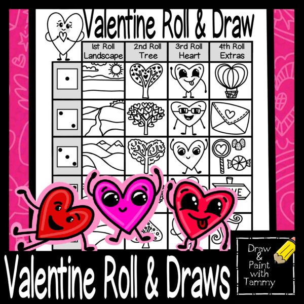 Roll a Valentine House Heart Landscape Roll And Draw Art Game Sub ...
