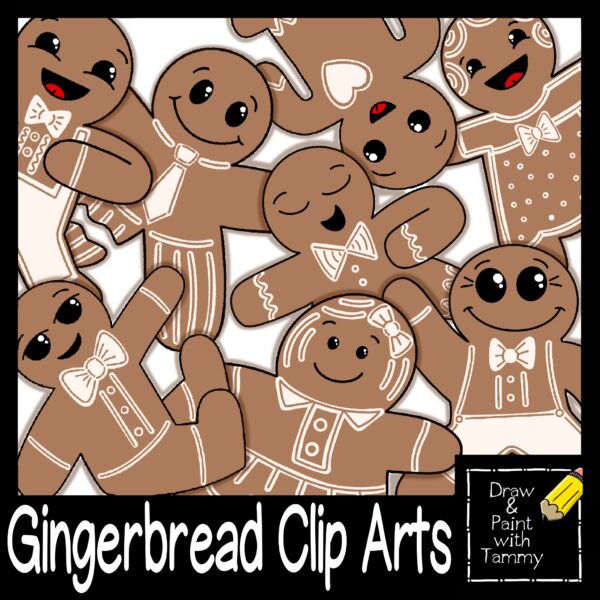 Gingerbread Man Christmas Cookie Clip Arts Printable PDF | Made By Teachers