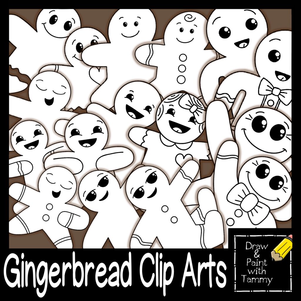 Gingerbread Man Christmas Cookie Clip Arts Printable PDF | Made By Teachers