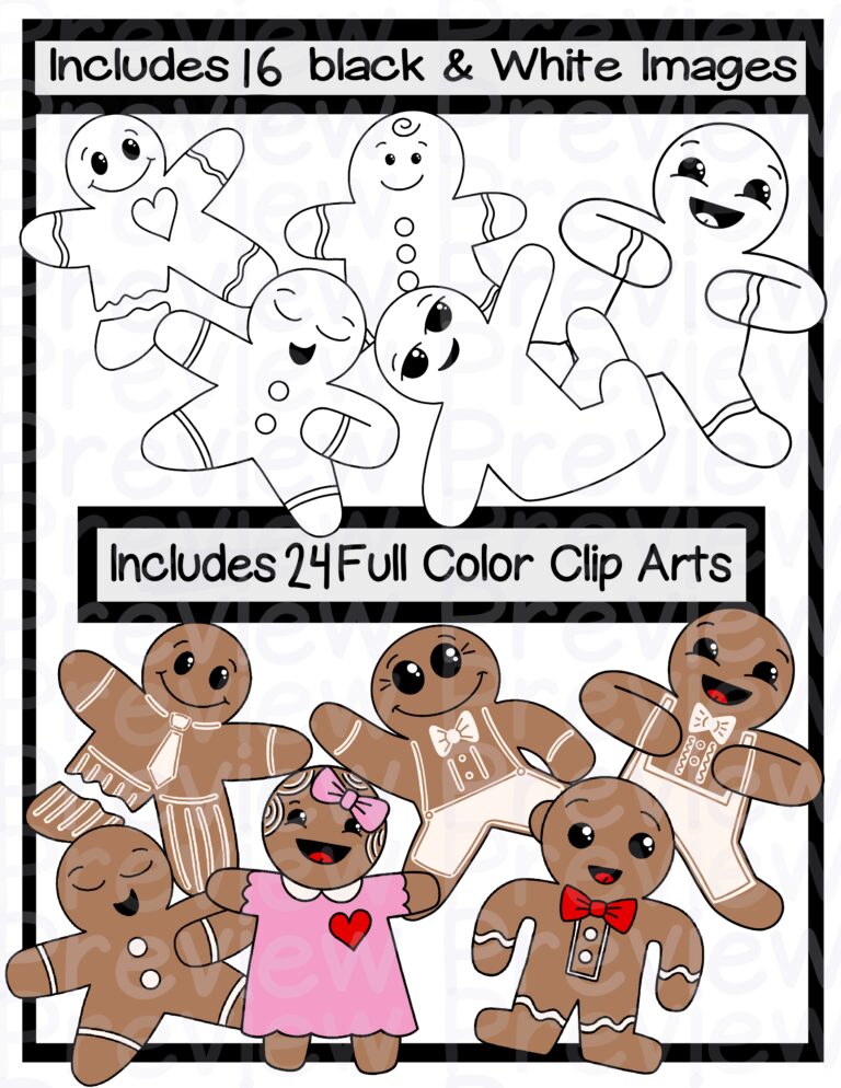 Gingerbread Man Christmas Cookie Clip Arts Printable PDF | Made By Teachers