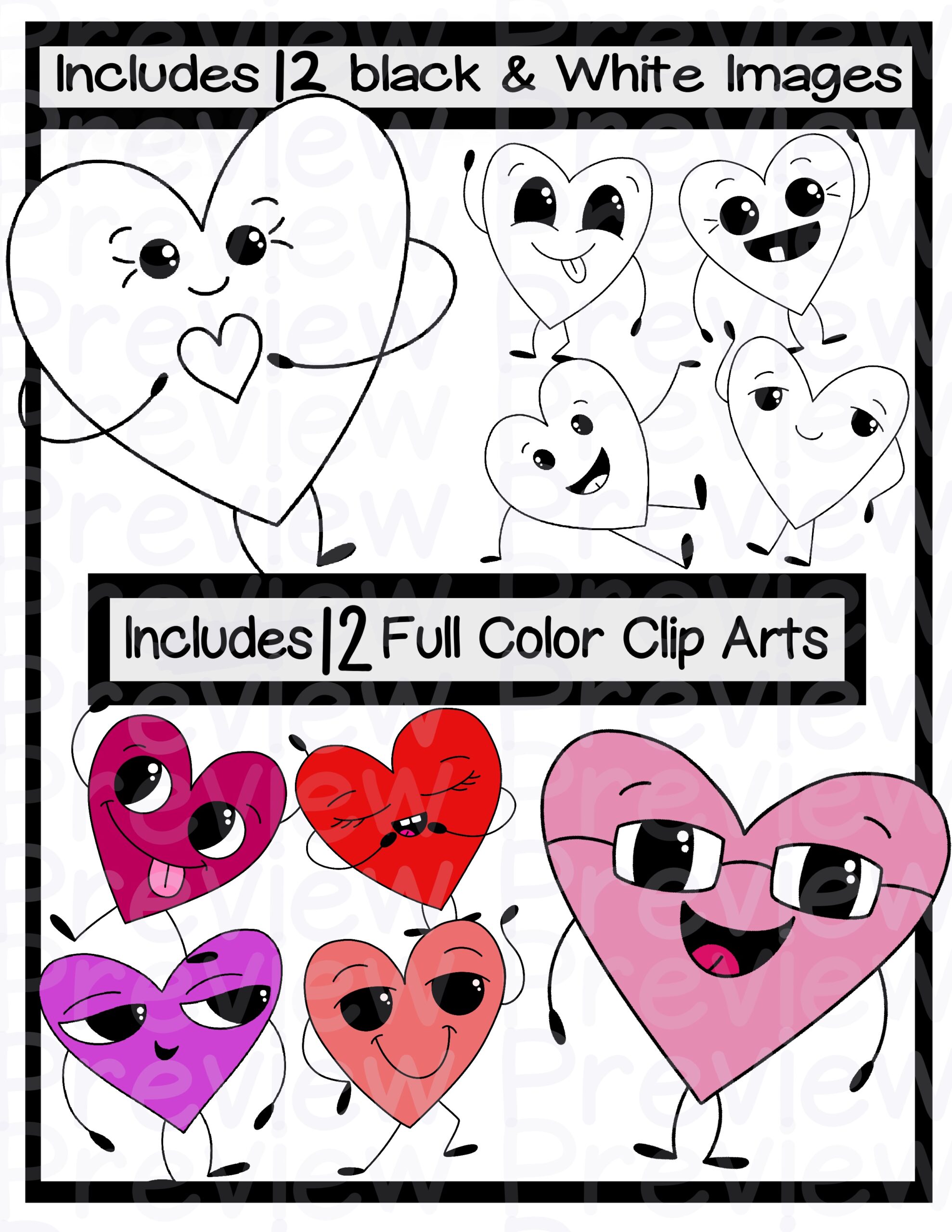 Heart Character Valentine Themed Clip Arts | Made By Teachers