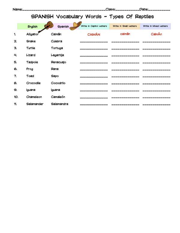 Spanish Outdoor Terrain Vocabulary Matching Worksheet & Answer Key ...