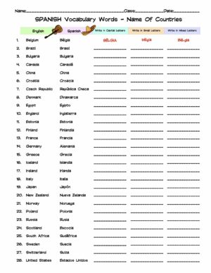 Spanish Common Phrases Vocabulary Word List Worksheet & Answer Key ...