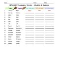 Spanish Medical Occupations Vocabulary Word List Worksheet & Answer Key ...