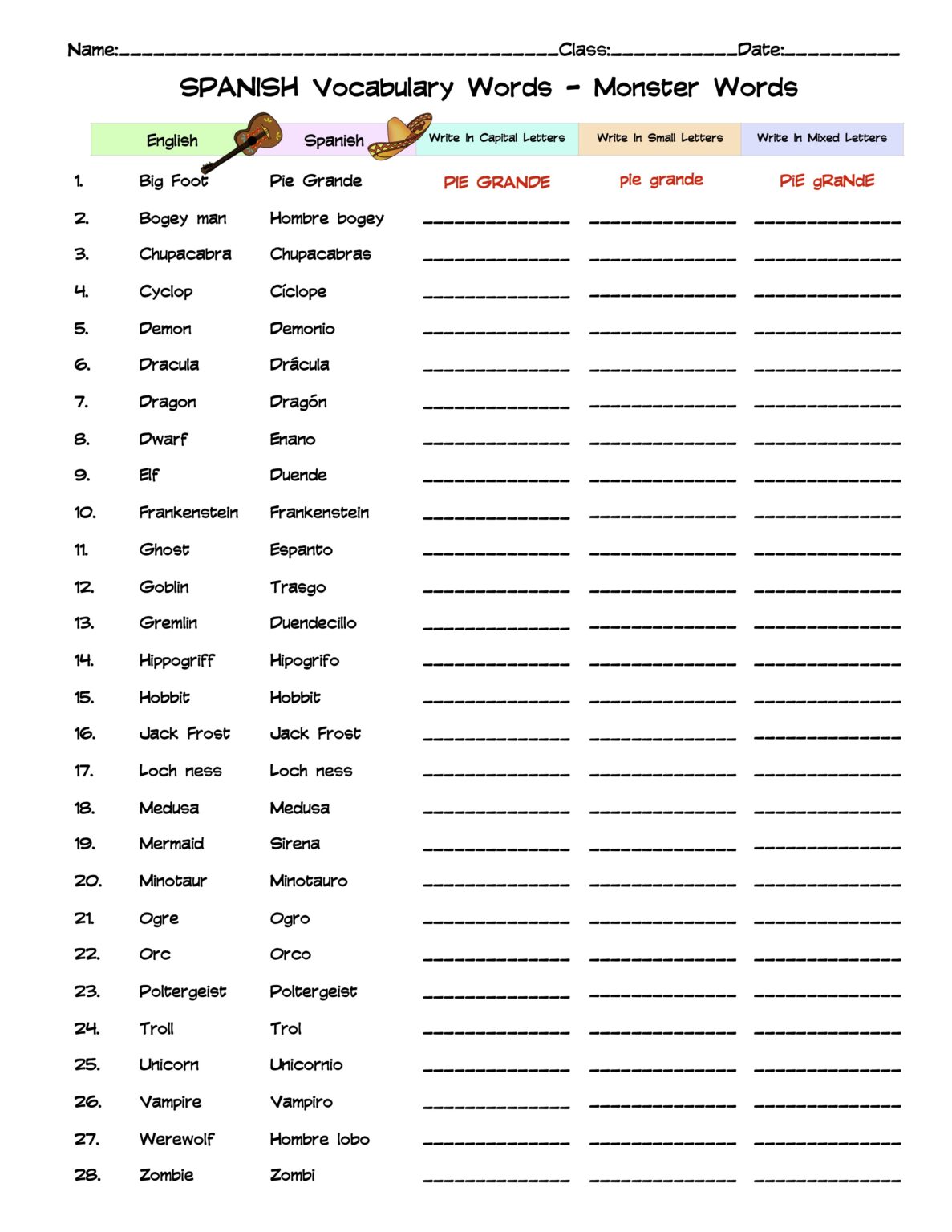 Spanish Herbs & Spices Vocabulary Matching Worksheet & Answer Key ...