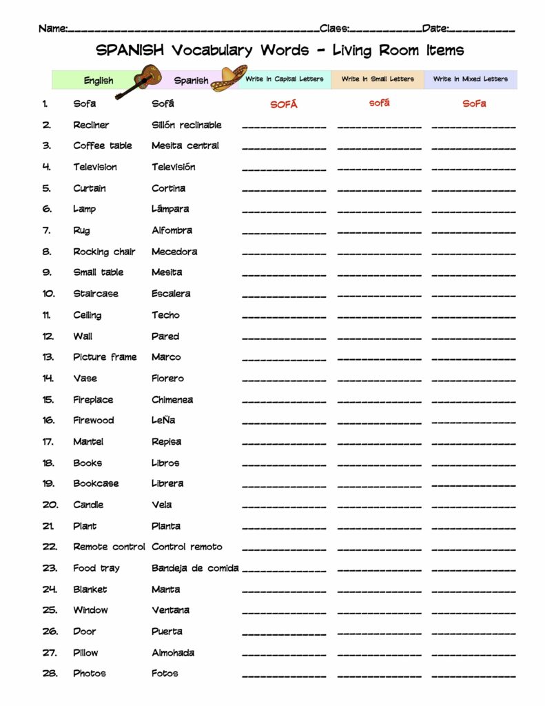 Spanish Alphabet Vocabulary Matching Worksheet & Answer Key | Made By ...