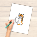 Tiger Finger Puppet Printable Asian Animal Coloring Paper Craft ...