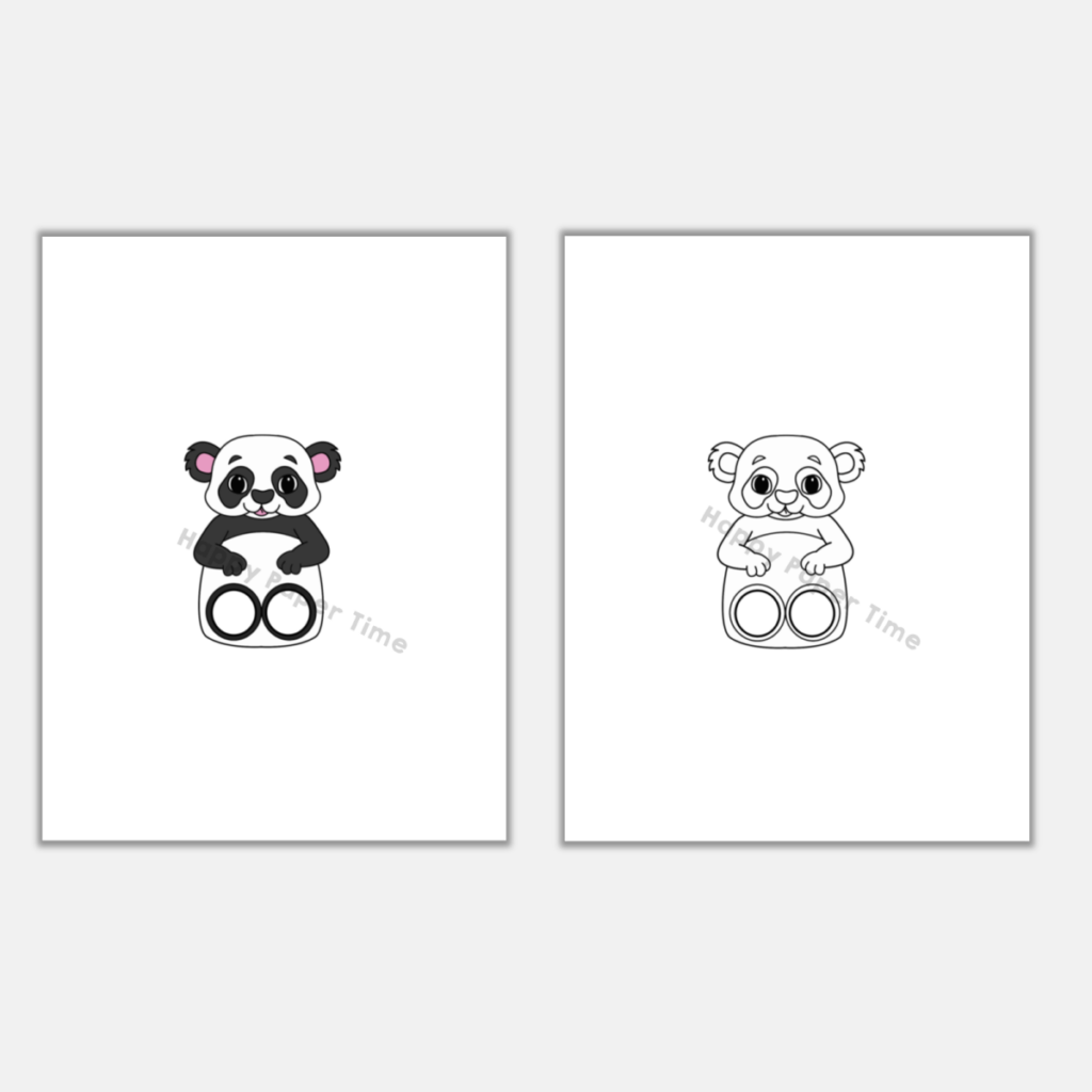 Panda Finger Puppet Printable Asian Animal Coloring Paper Craft ...