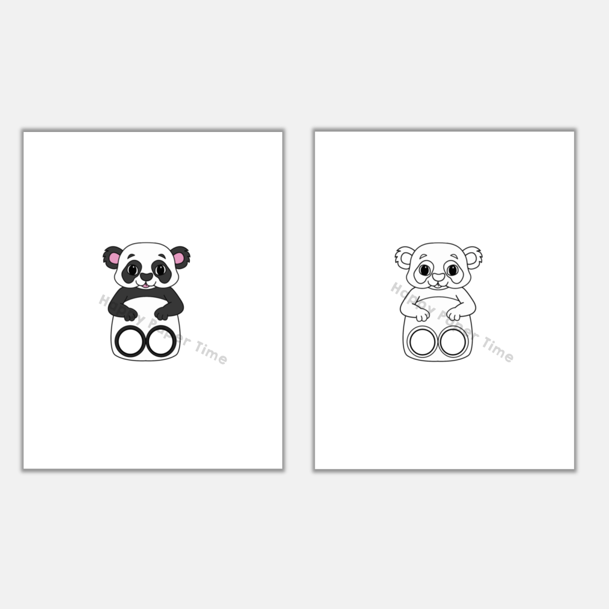 Panda Finger Puppet Printable Asian Animal Coloring Paper Craft ...