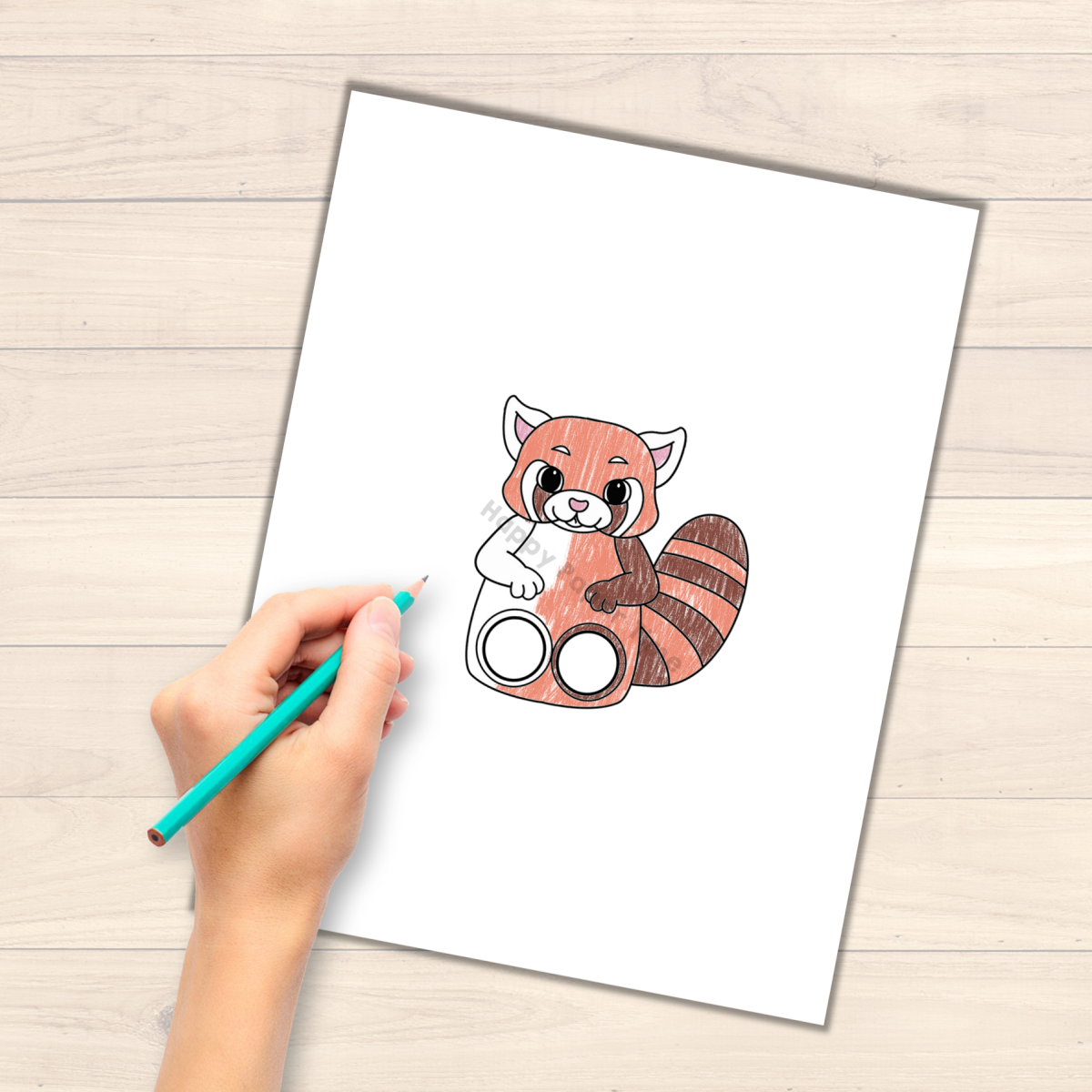 Red Panda Finger Puppet Printable Asian Animal Coloring Paper Craft ...