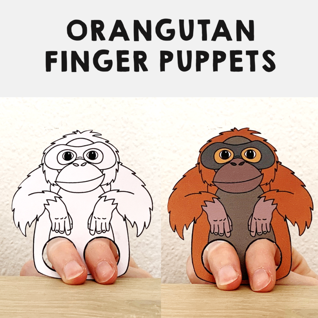 Penguin Finger Puppet Printable Arctic Animal Coloring Paper Craft ...