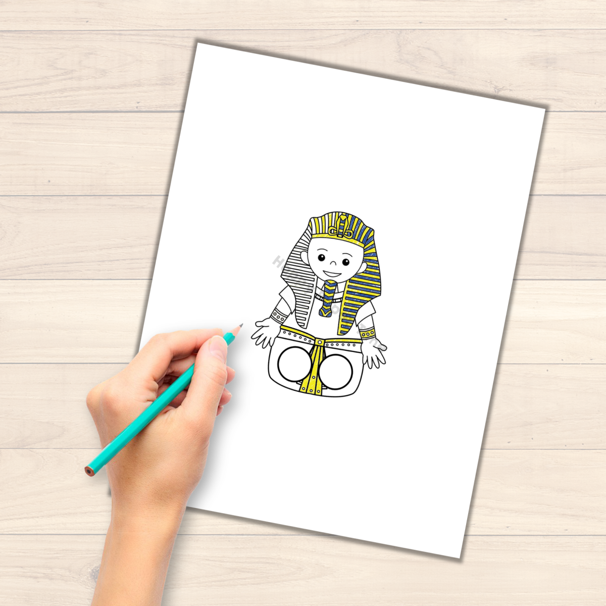 Pharaoh Finger Puppet Printable Ancient Egypt Coloring Paper Craft ...