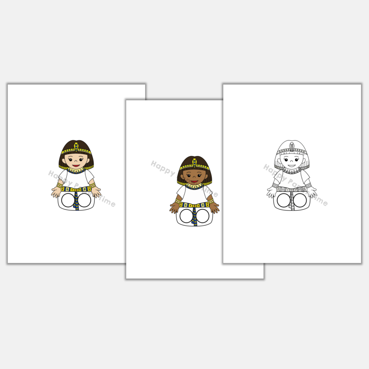 Cleopatra Finger Puppet Printable Ancient Egypt Coloring Paper Craft ...