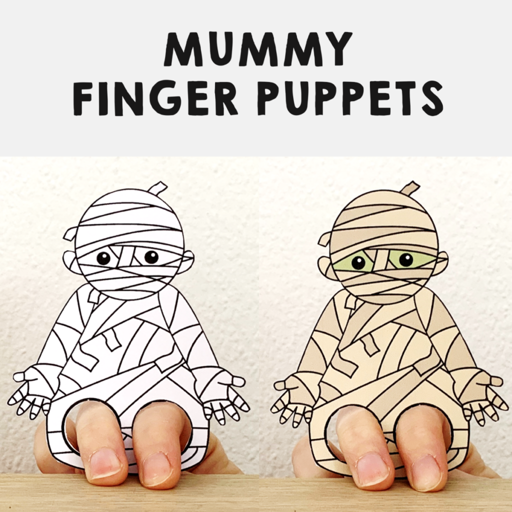 Mummy Finger Puppet Printable Ancient Egypt Coloring Paper Craft ...