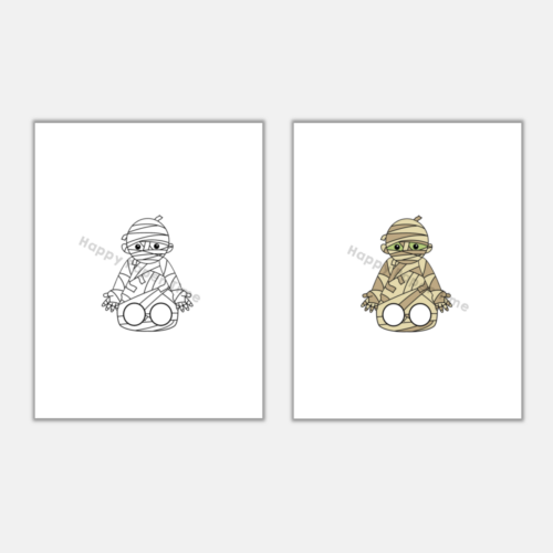 Mummy Finger Puppet Printable Ancient Egypt Coloring Paper Craft ...