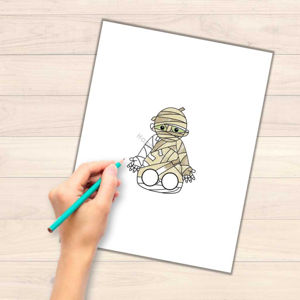 Mummy Finger Puppet Printable Ancient Egypt Coloring Paper Craft ...