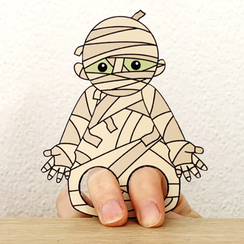Mummy Finger Puppet Printable Ancient Egypt Coloring Paper Craft ...