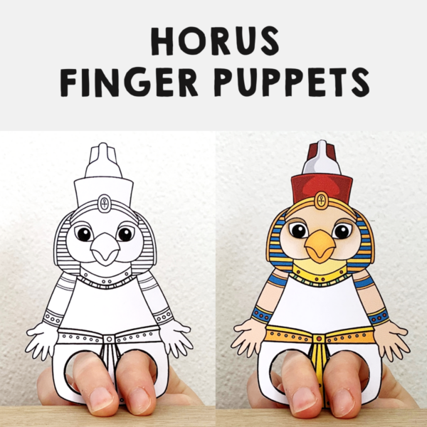 Horus Finger Puppet Printable Ancient Egypt Coloring Paper Craft ...