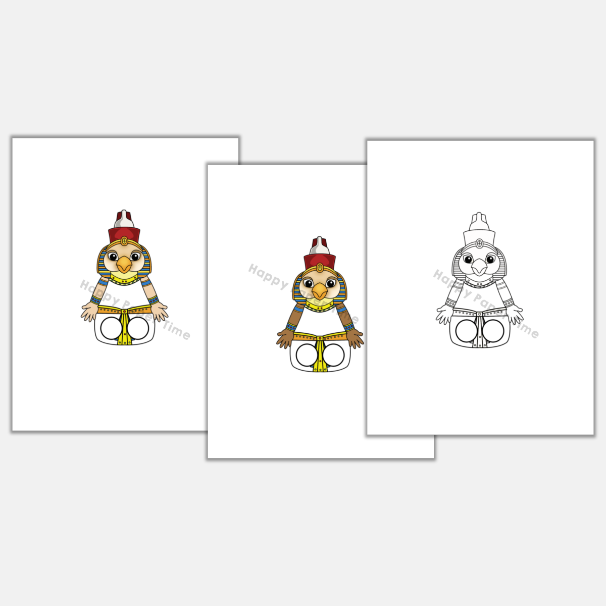 Horus Finger Puppet Printable Ancient Egypt Coloring Paper Craft ...