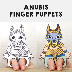 Anubis Finger Puppet Printable Ancient Egypt Coloring Paper Craft ...