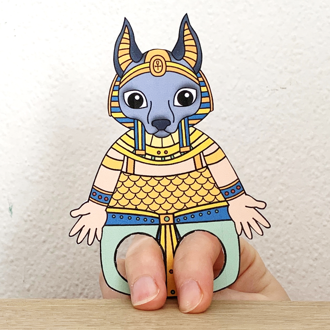 Anubis Finger Puppet Printable Ancient Egypt Coloring Paper Craft ...