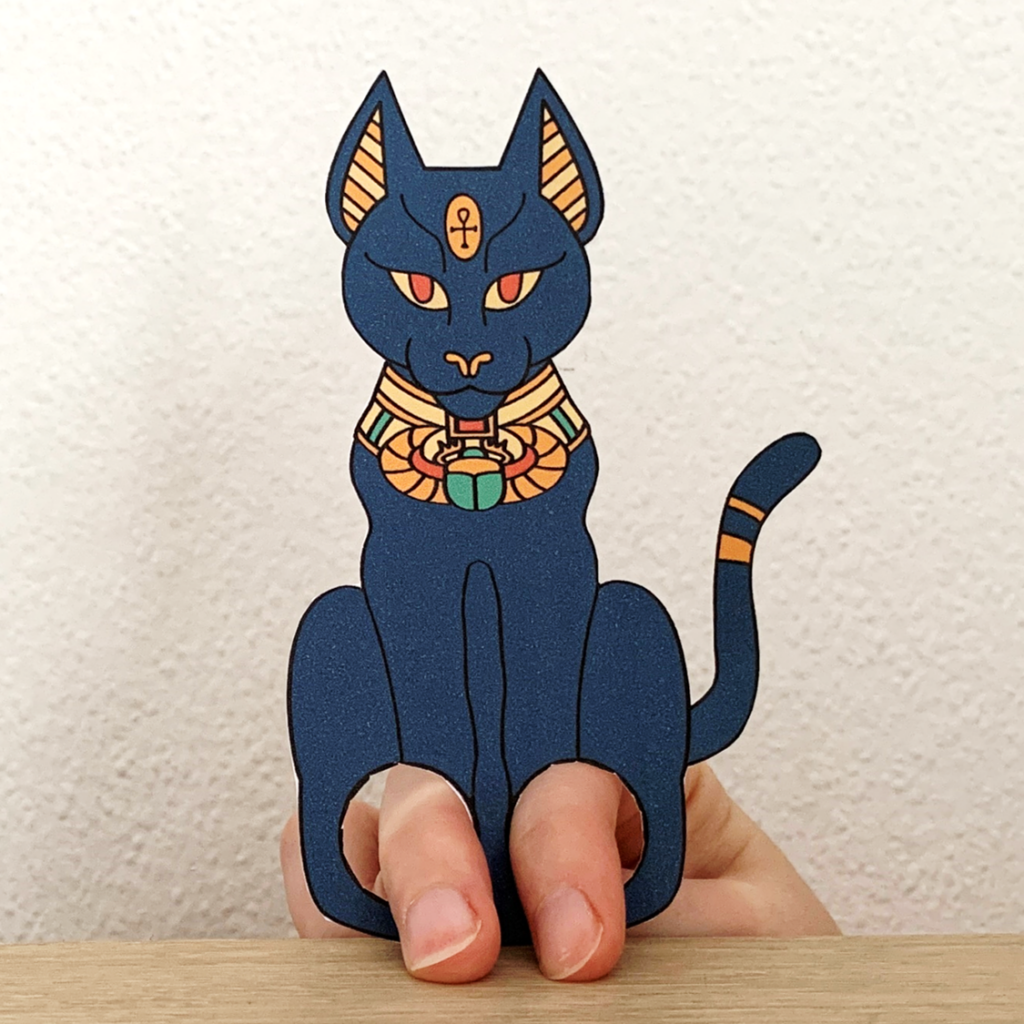 Egyptian Cat Finger Puppet Printable Ancient Egypt Coloring Paper Craft ...