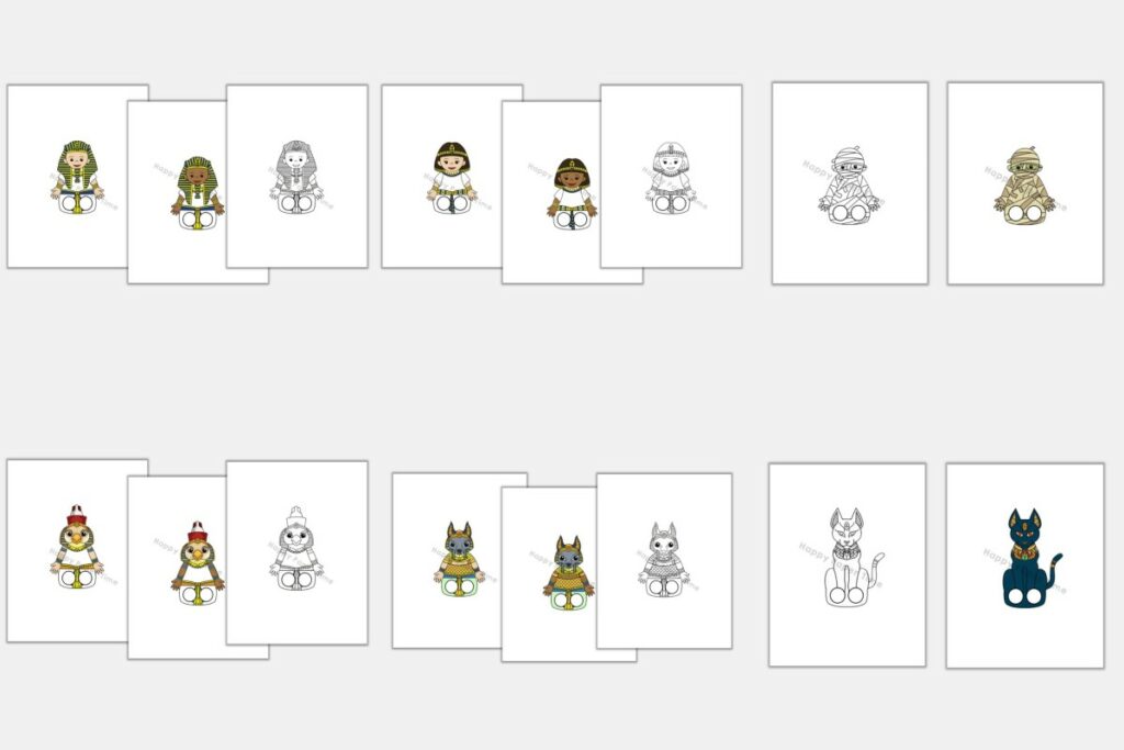 Ancient Egypt Finger Puppets Printable Coloring Paper Craft Activity ...