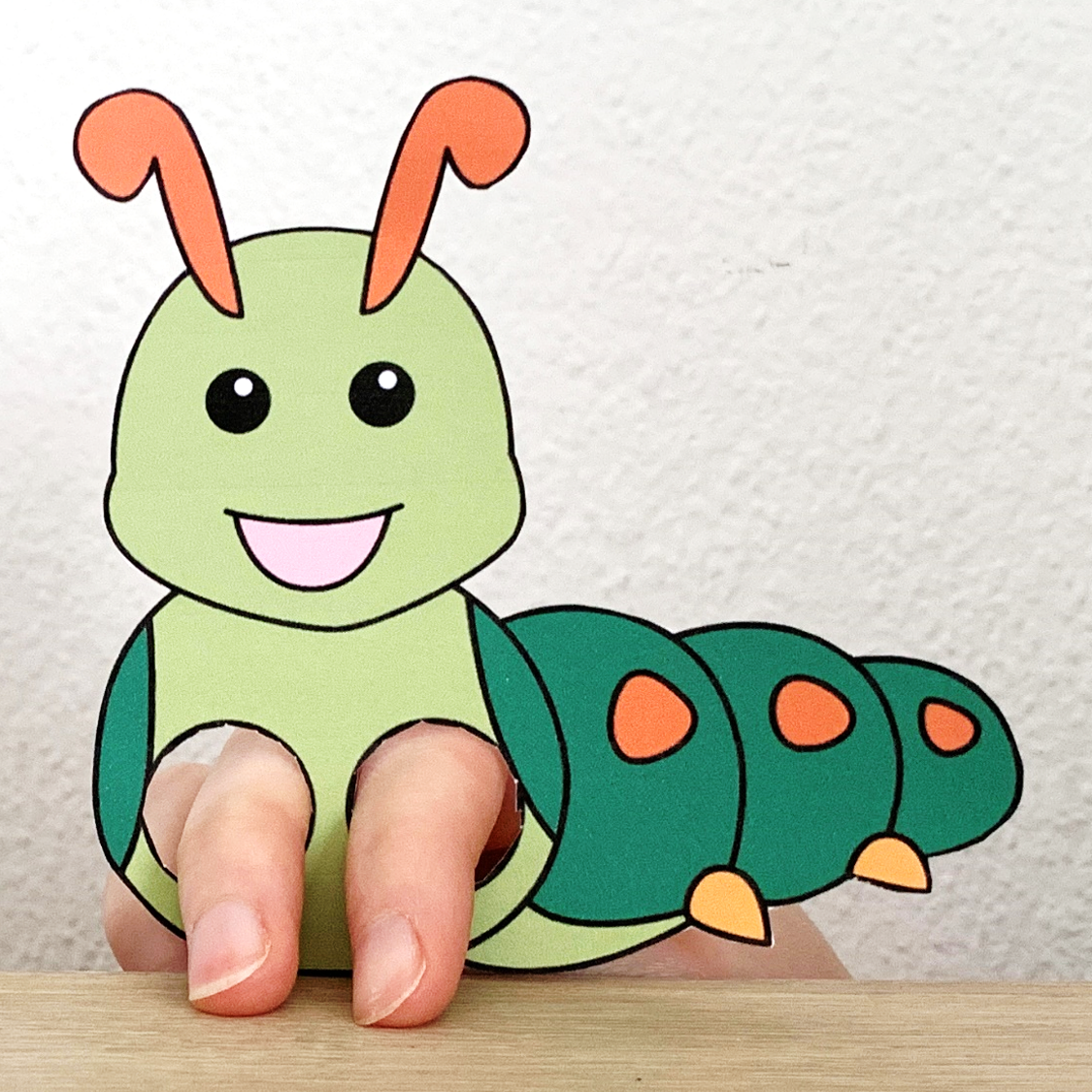 Caterpillar Finger Puppet Printable Insect Bug Coloring Paper Craft ...