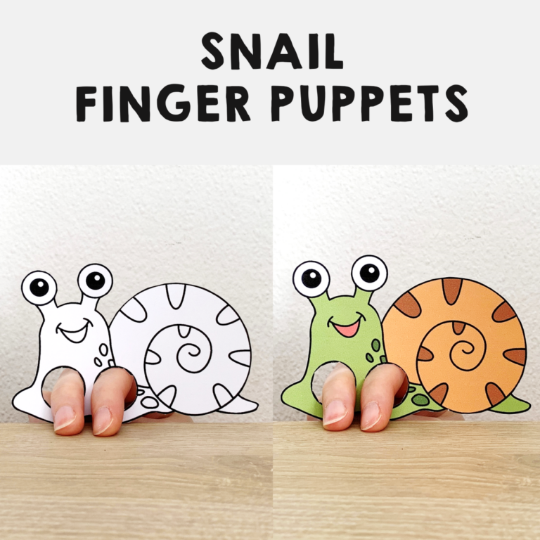 Snail Finger Puppet Printable Insect Bug Coloring Paper Craft Activity ...